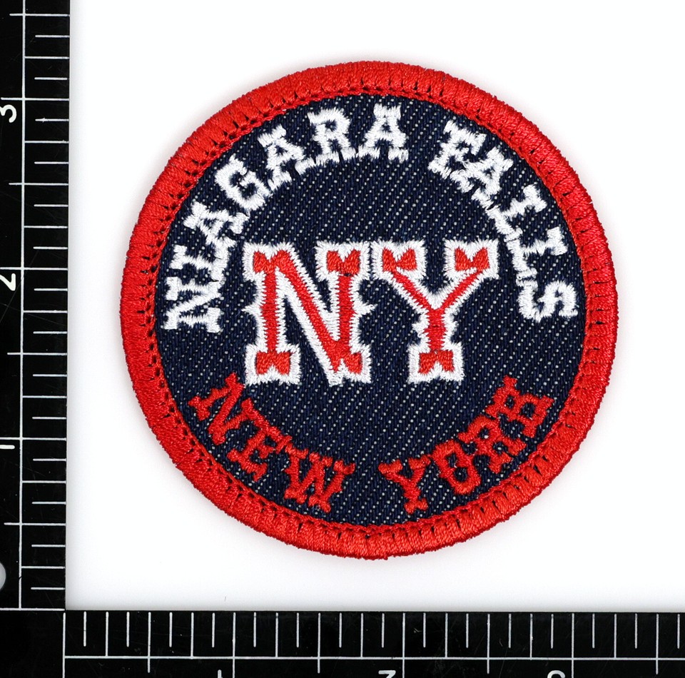 Niagara Falls New York Embroidered Patch Black/Red Iron-On Sew-On ...