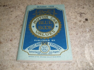 OCTOBER 1925 MOTOR CAR VALUES BLUE BOOK KELLEY KAR COMPANY PB (D13) | eBay