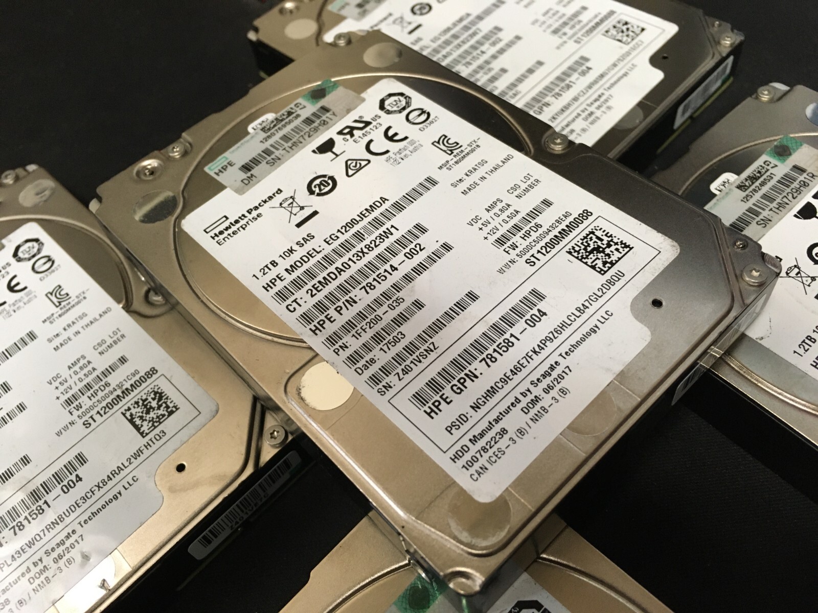 *LOT OF 5* HP 1.2TB 10K 12Gb/s 2.5" SAS ST1200MM0088 HP EG1200JEMDA ...