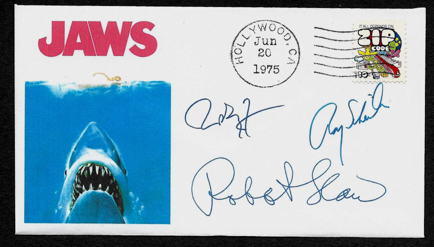 Jaws Collector Envelope Autograph Reprints and Genuine 1970s Stamp ...