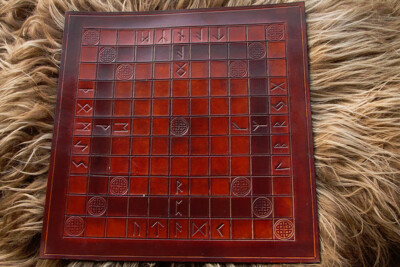 Hand-crafted Leather Board for Hnefatafl, Tablut,Brandubh, 11x11, 9x9 ...