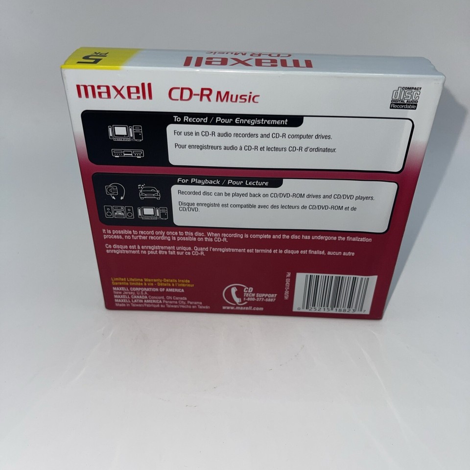 Maxell CD-R Audio Recording 80 Min 700 MB Sealed 5 Pack | eBay