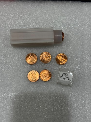 1982 P BU Lincoln ZINC Cent BU TUBE of 50 Uncirculated Gem Cents | eBay