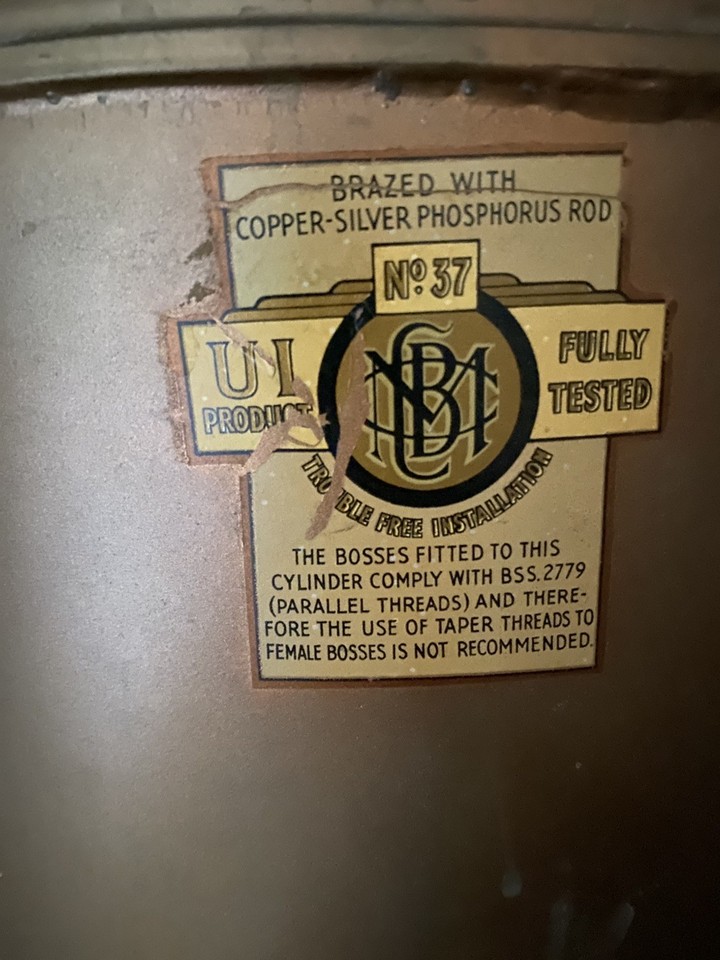 Vintage 1950s NBM Copper Hot Water Cylinder Storage Tank central heating system | eBay UK