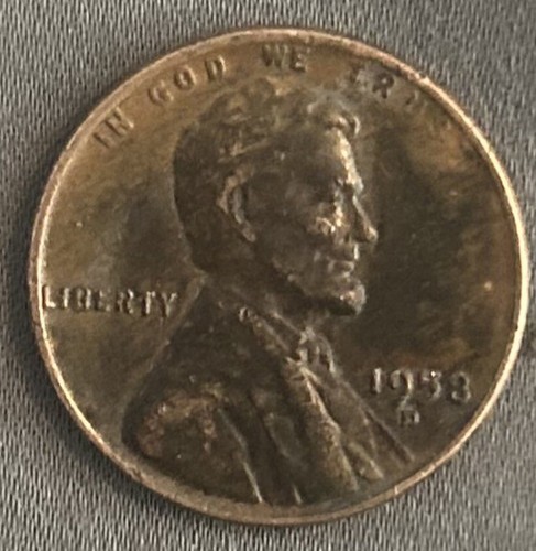 1958-D Lincoln Wheat Cent Penny w/ Die Gouge Errors ,L On Rim, Multiple ...