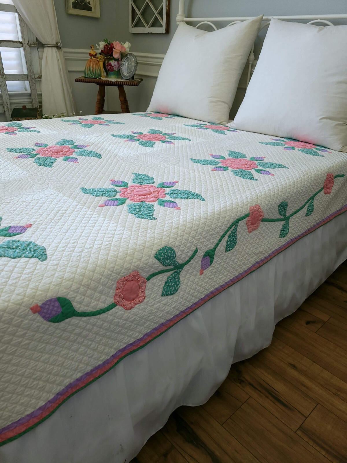 Amazing Showstopper Vintage QUILT 1934 Applique 86x69 Elizabeth Hawley ...