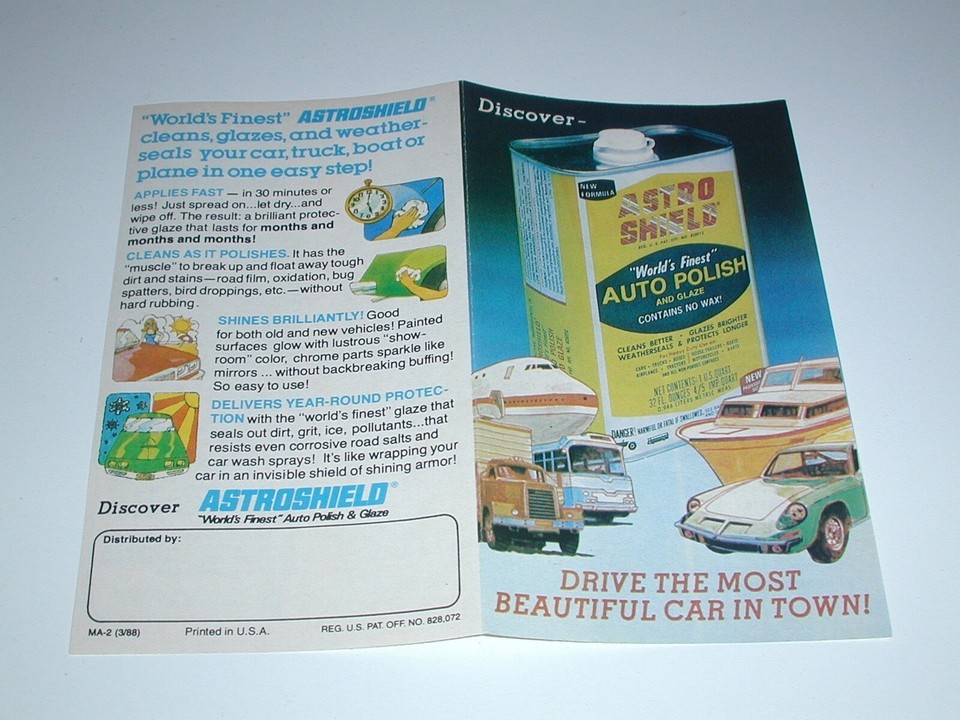NOS VINTAGE DENTED CAN ASTRO SHIELD AUTO POLISH AND GLAZE CAR POLISH ...
