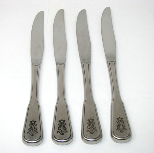 Oneida Village Dinner Knives Deluxe Burnished Pfaltzgraff Stainless Set ...
