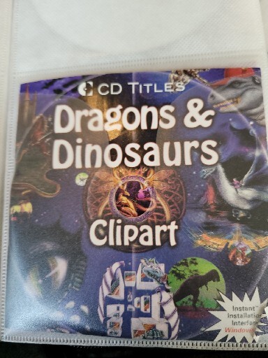 DRAGONS & DINOSAURS CLIPART vtg CLIP ART GRAPHICS PC CD No Case Win/mac ...