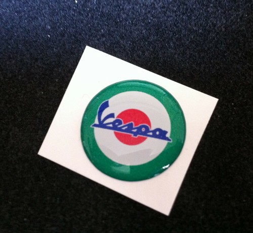 1 Resin Coated Sticker 3D PIAGGIO VESPA Green Red White 100 Mm | eBay