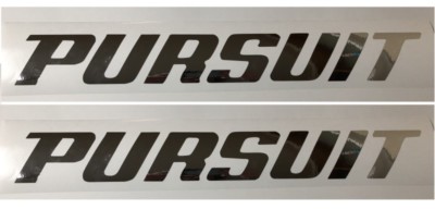2 PURSUIT Boat CHROME Vinyl Decals LARGE L@@K! Sticker Ski Wakeboard ...