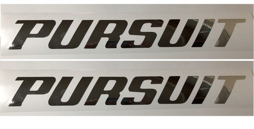 2 PURSUIT Boat CHROME Vinyl Decals LARGE L@@K! Sticker Ski Wakeboard ...