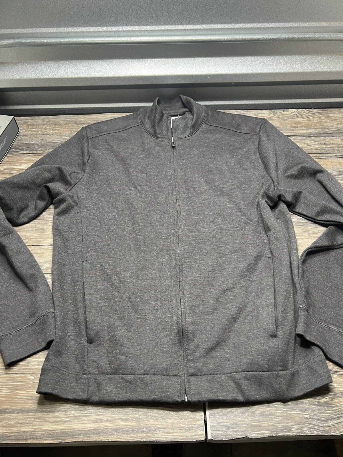 Ministry of Supply Gray Atlas Full Zip Acrylic Wool B… - Gem