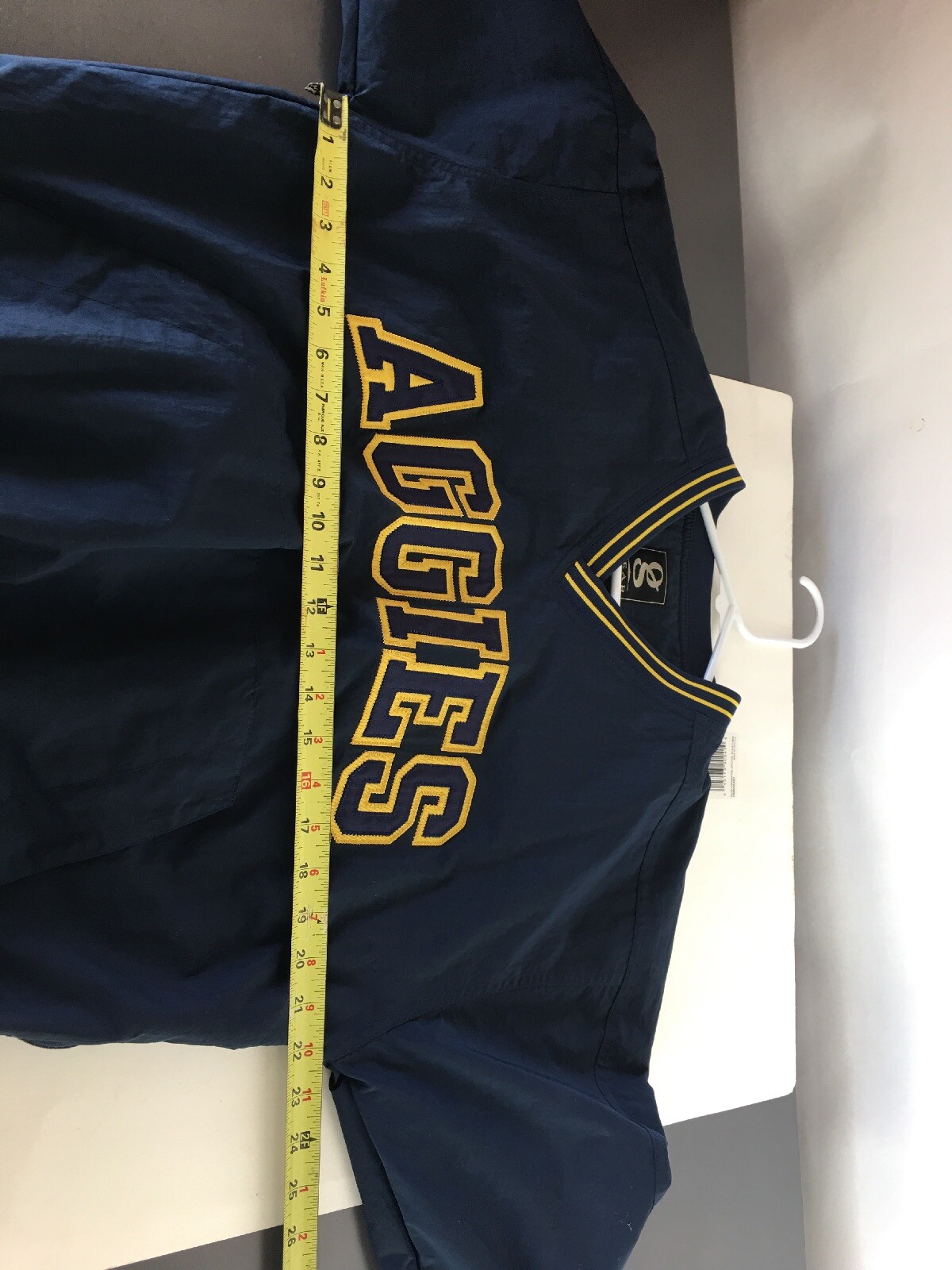 Mens Small Pull Over AGGIES Jacket Shirt Nylon Waist Zip Baseball Lined ...