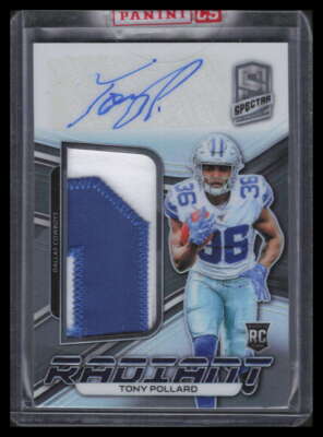 2019 Panini Spectra Radiant Signatures 16 Tony Pollard Rookie Patch ...