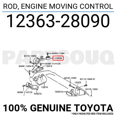 1236328090 Genuine Toyota ROD, ENGINE MOVING CONTROL 12363-28090 | eBay