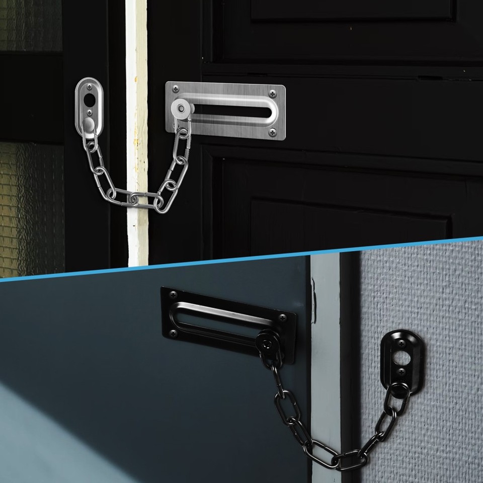 4 Pcs Heavy Duty Door Chain Locks Stainless Steel Door Latch Security ...