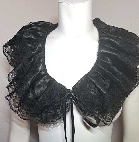 Black Lace Ruffle Collar Costumes USA Victorian Gothic Theater 26" + 30 ...