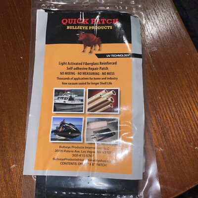 Bullseye Products Quick Patch 3"X6" UV Light Activated Fiberglass ...