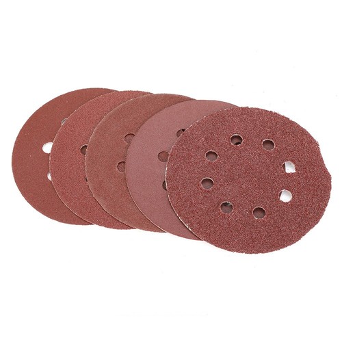 50x 125mm Sanding Discs 40 60 80 120 240 Grit Sand Papers W/ 8 Holes | eBay