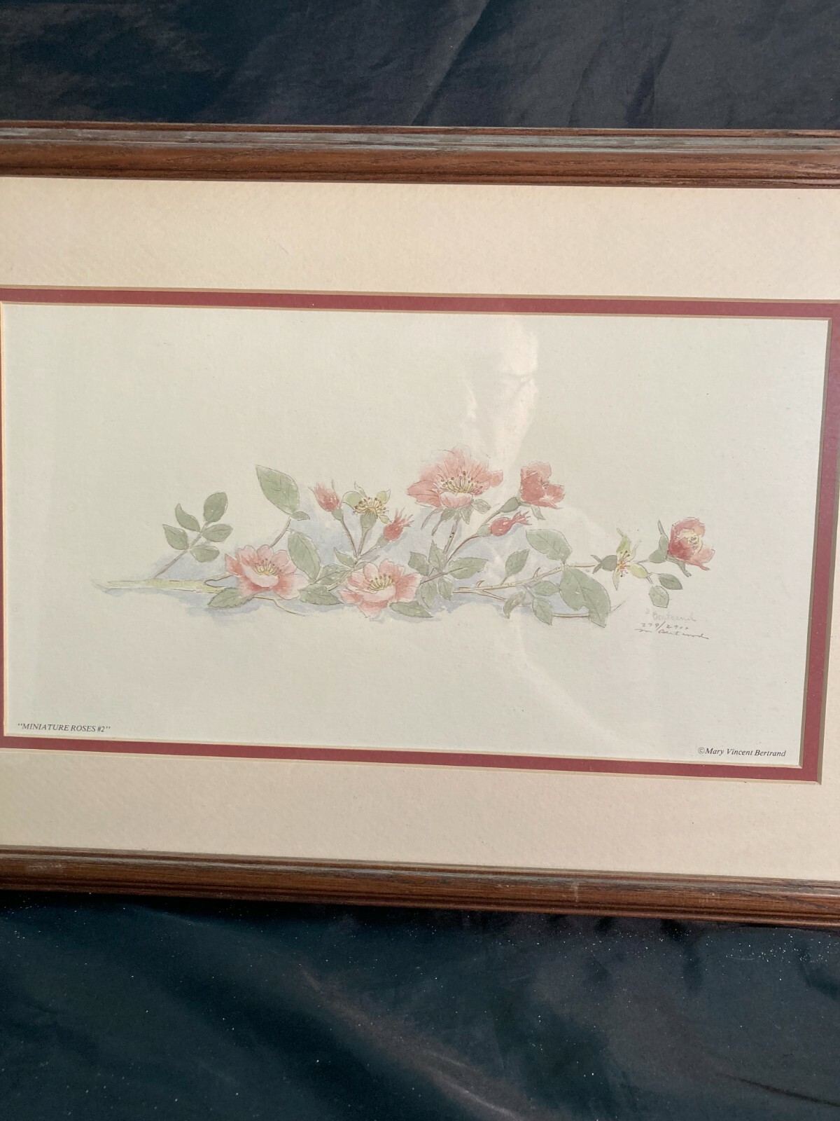 MARY VINCENT BERTRAND SIGNED NUMBERED FLORAL WATER COLOR PRINT FRAMED ...