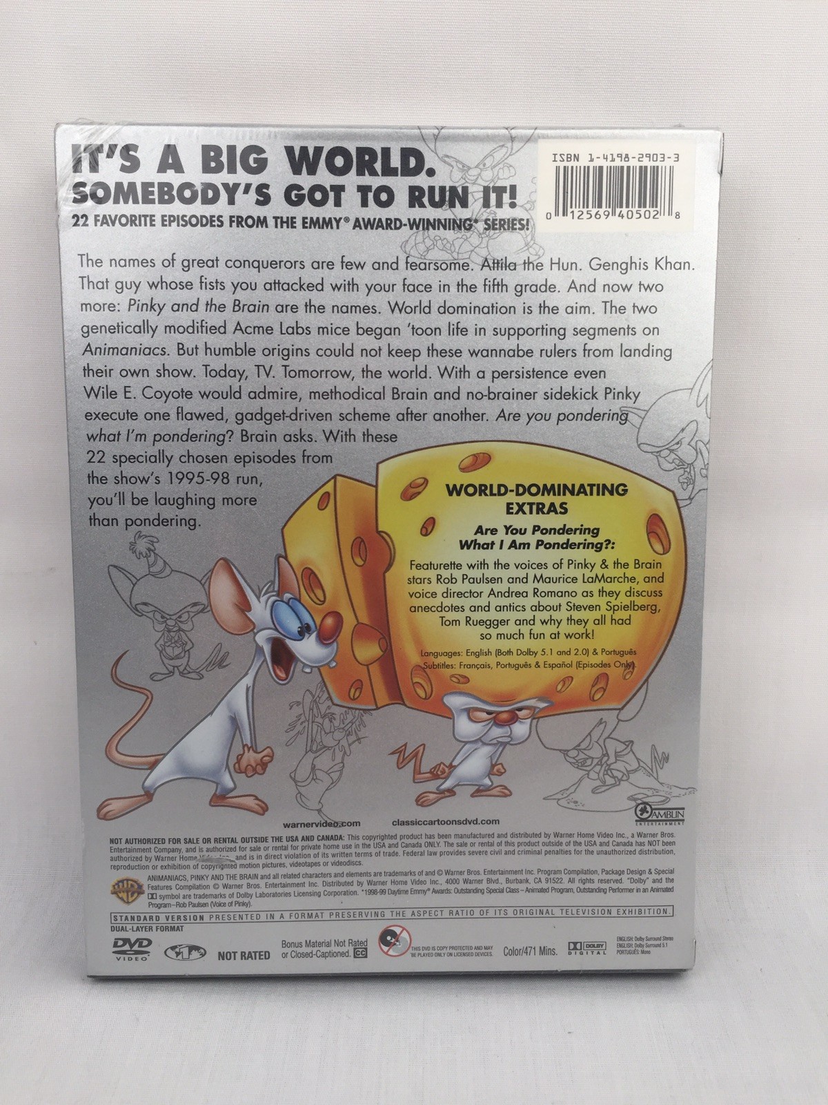 Pinky and the Brain - Vol. 1 (DVD, 2006, 4-Disc Set) *Brand New Sealed ...