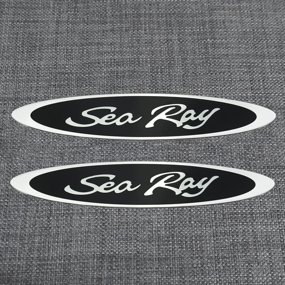 For Sea Ray Black Chrome 13" Oval Emblem Searay Hull Side 13x 2-3/4 New ...