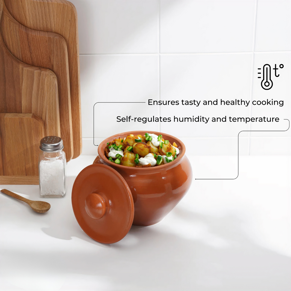 Baking Pot Set of 6 Stewing Stoneware Ramekin Clay Cooking Pot Set ...