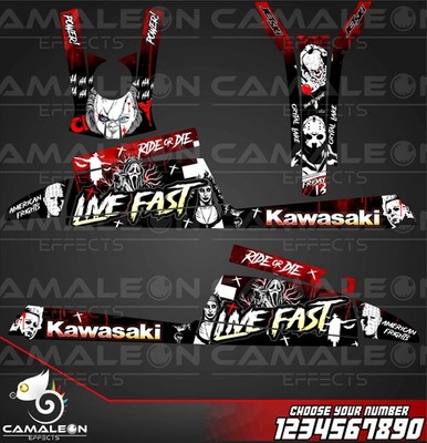 kawasaki jet ski 440 550 sx purple kit graphics decals stickers wrap ...