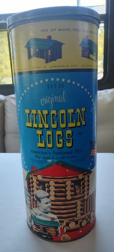 Vintage Mixed Lot Lincoln Logs 2C 91 Pc Can & Haslam American Logs 334 ...