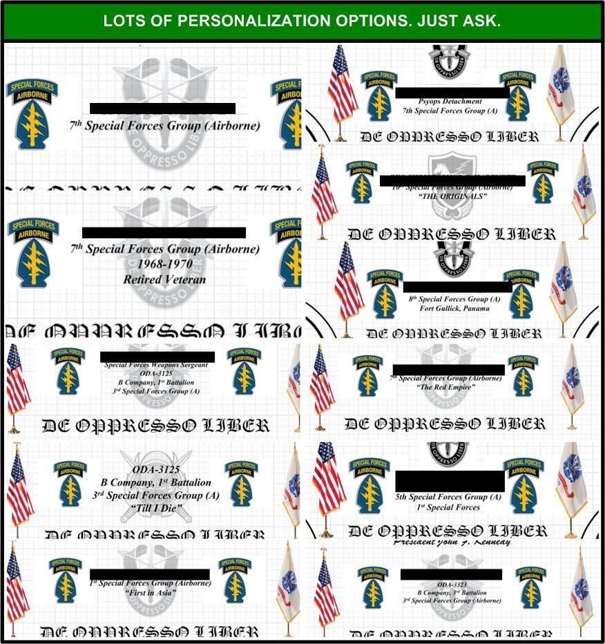 MC-NICE: Army Special Forces Creed PERSONALIZED *ALL GROUPS AVAILABLE ...