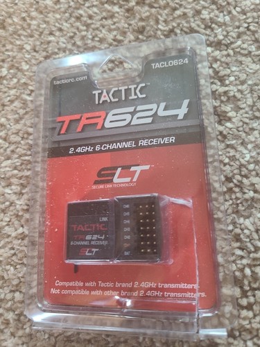 Tactic RC TR624 2.4GHz 6-Channel SLT Receiver w/Single Antenna. Used OP ...