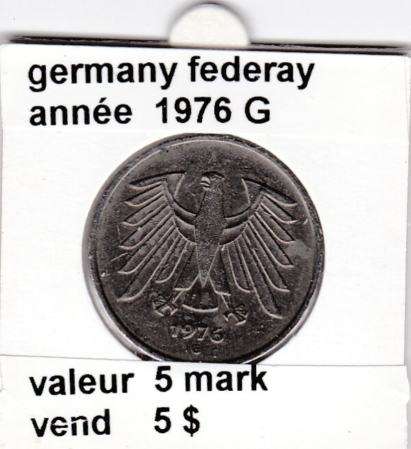 pieces de 5 mark de germany federal 1976 G | eBay