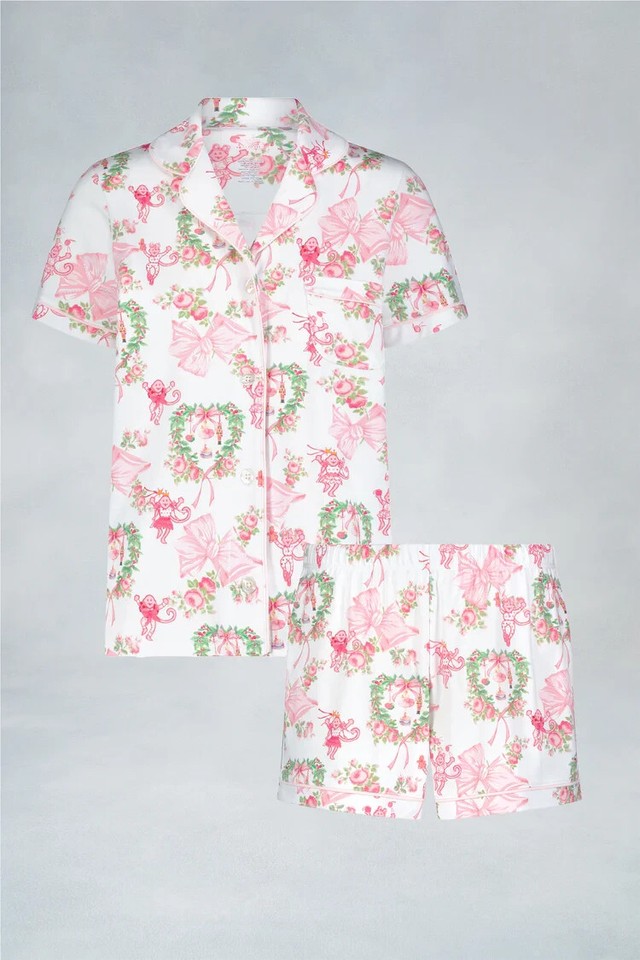 NEW Roller Rabbit x LoveShackFancy Merry Monkey Beaux Polo Pajamas ...