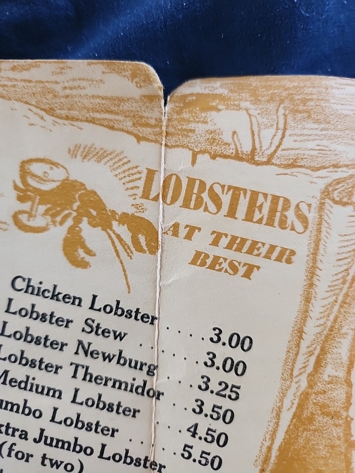 Early 1950s MENU FROM OLD ORIGINAL BOOKBINDERS PHILADELPHIA | eBay