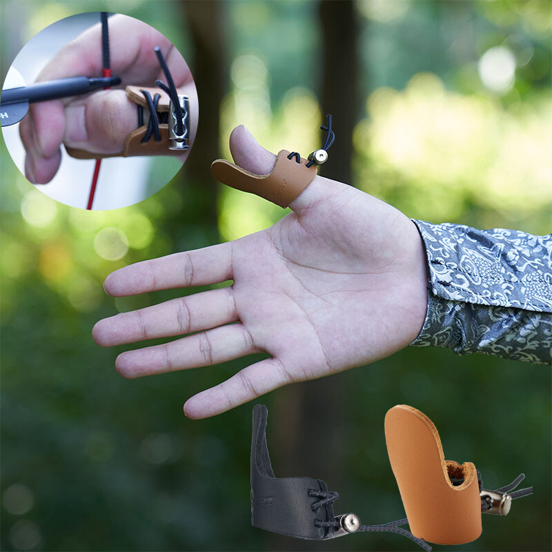 2x Archery Mongolian Bow Finger Tab Thumb Guard Protector Hunting ...