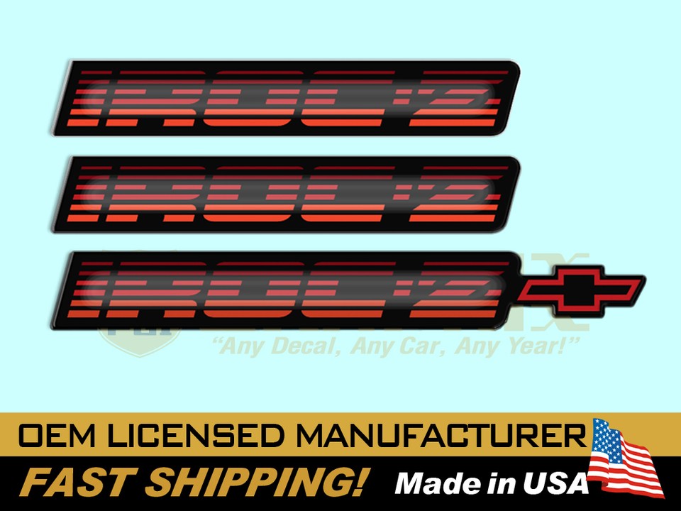 1988 1989 1990 IROC-Z Z28 Rocker Panel Fender & Rear Bumper Emblems Kit ...