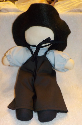 13” Amish Faceless Boy cloth Plush plain clothes doll | eBay