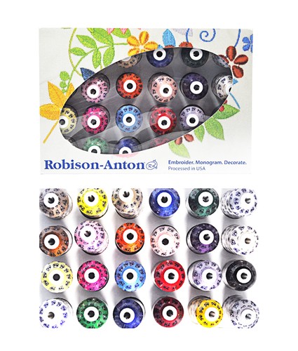 Robison Anton Top 24 Super Strength Rayon Embroidery Thread Set ...