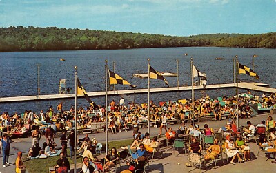 Tamiment Hotel Resort Lakefront Bathers Scene Tamiment,PA Vtg 1960's ...