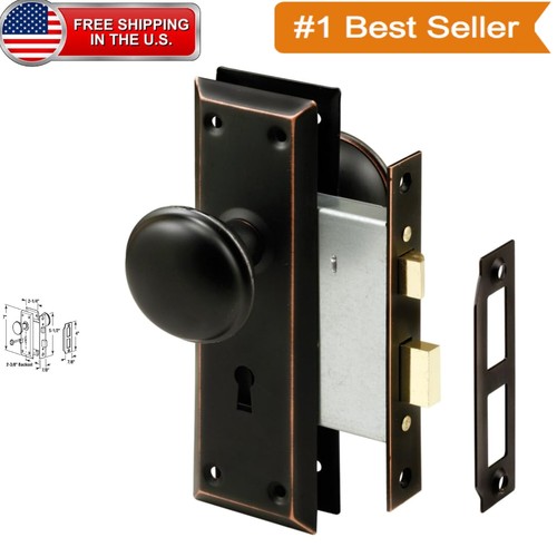 Classic Bronze Mortise Keyed Lock Set - Elegant Upgrade for Interior ...