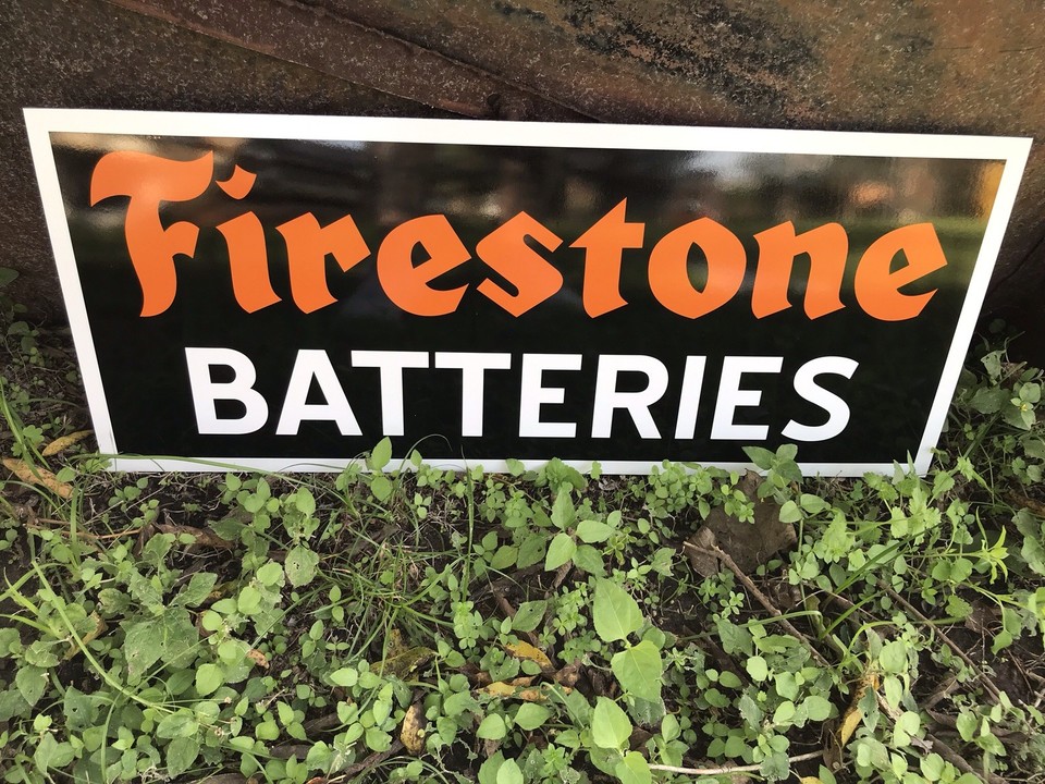 Antique Vintage Style Firestone Batteries Sign | eBay