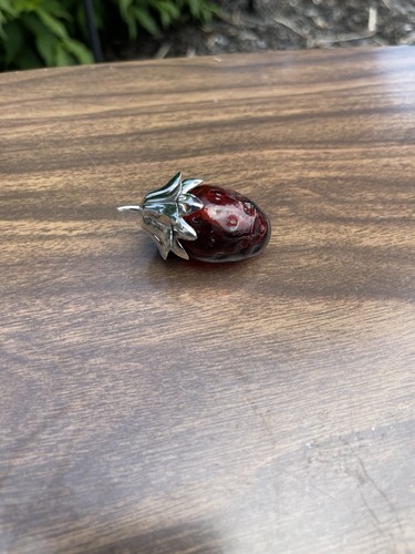 Vintage AVON Red Strawberry Glass 1/2 Full Perfume Bottle Tincture 2" L ...