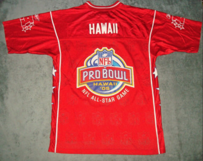 VTG 2005 PRO BOWL HAWAII REEBOK JERSEY MEN MEDIUM RED ON FIELD NFL ALL ...