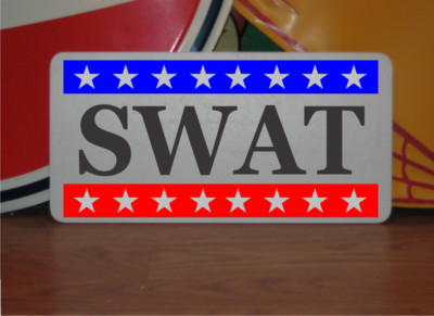 Swat Metal Sign Red White & Blue Stars and Stripes USA Flag Design | eBay