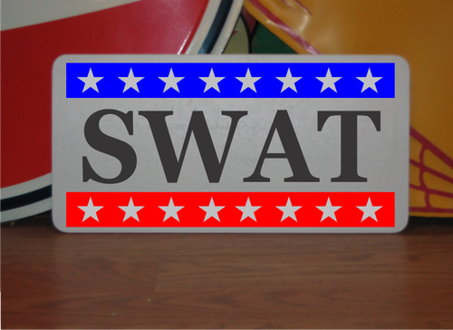 Swat Metal Sign Red White & Blue Stars and Stripes USA Flag Design | eBay