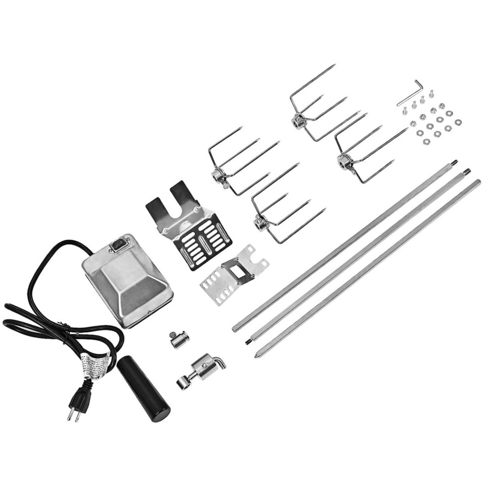 Electric Rotisserie Kit w/Motor Roaster Detachable Spit Rod BBQ Grill ...