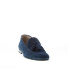MARINI men shoes Blue suede made in Italy almond toe loafer with ...