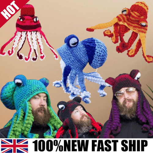Unisex Octopus Winter Warm Knitted Hat Squid Knit Cap Beanie Fancy ...
