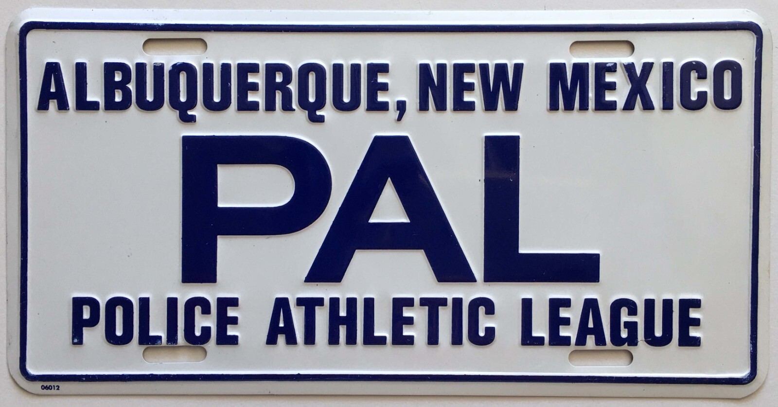 Albuquerque New Mexico PAL Police Athletic League Vanity Booster ...